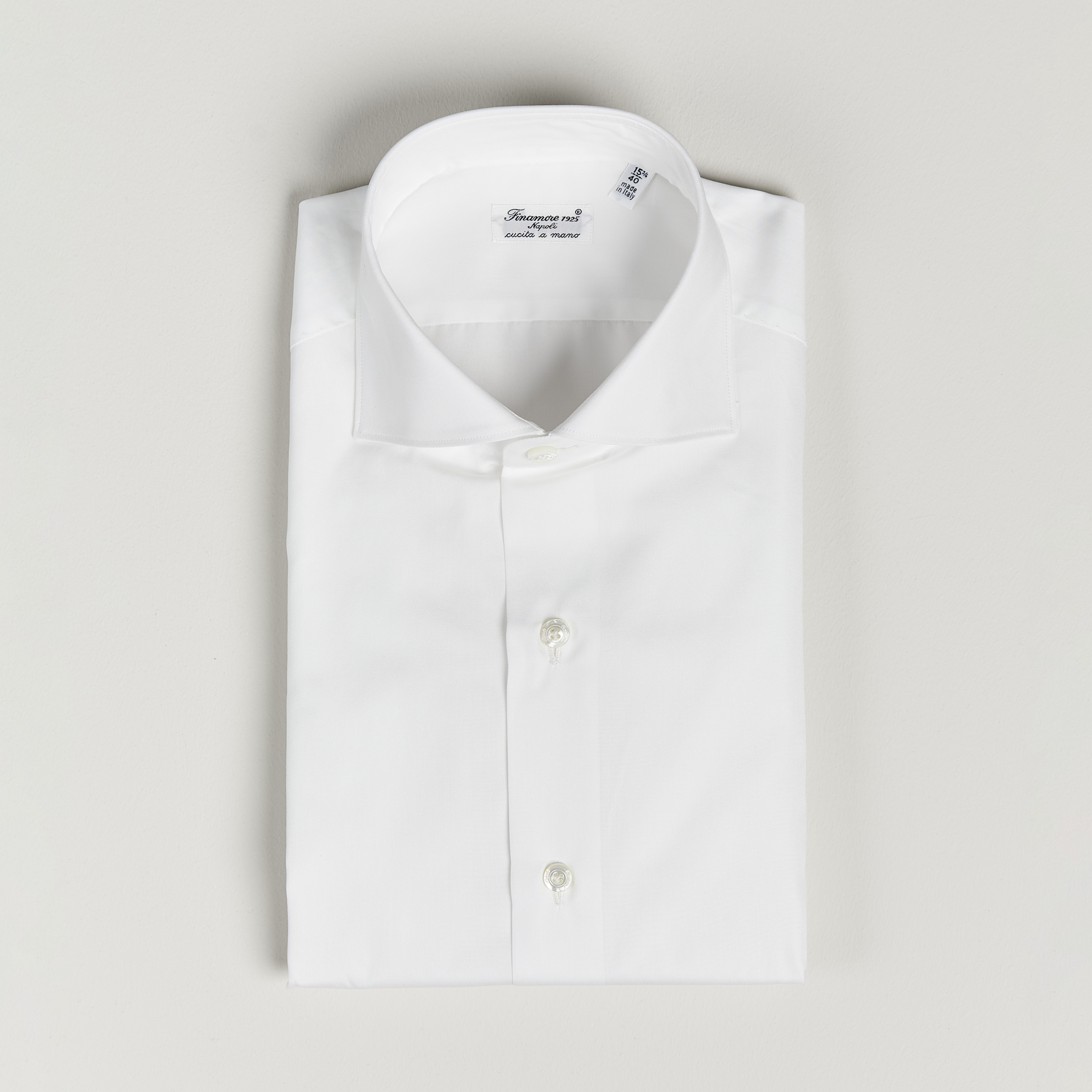 Finamore Napoli Milano Slim Fit Classic Shirt White bei Care of Carl
