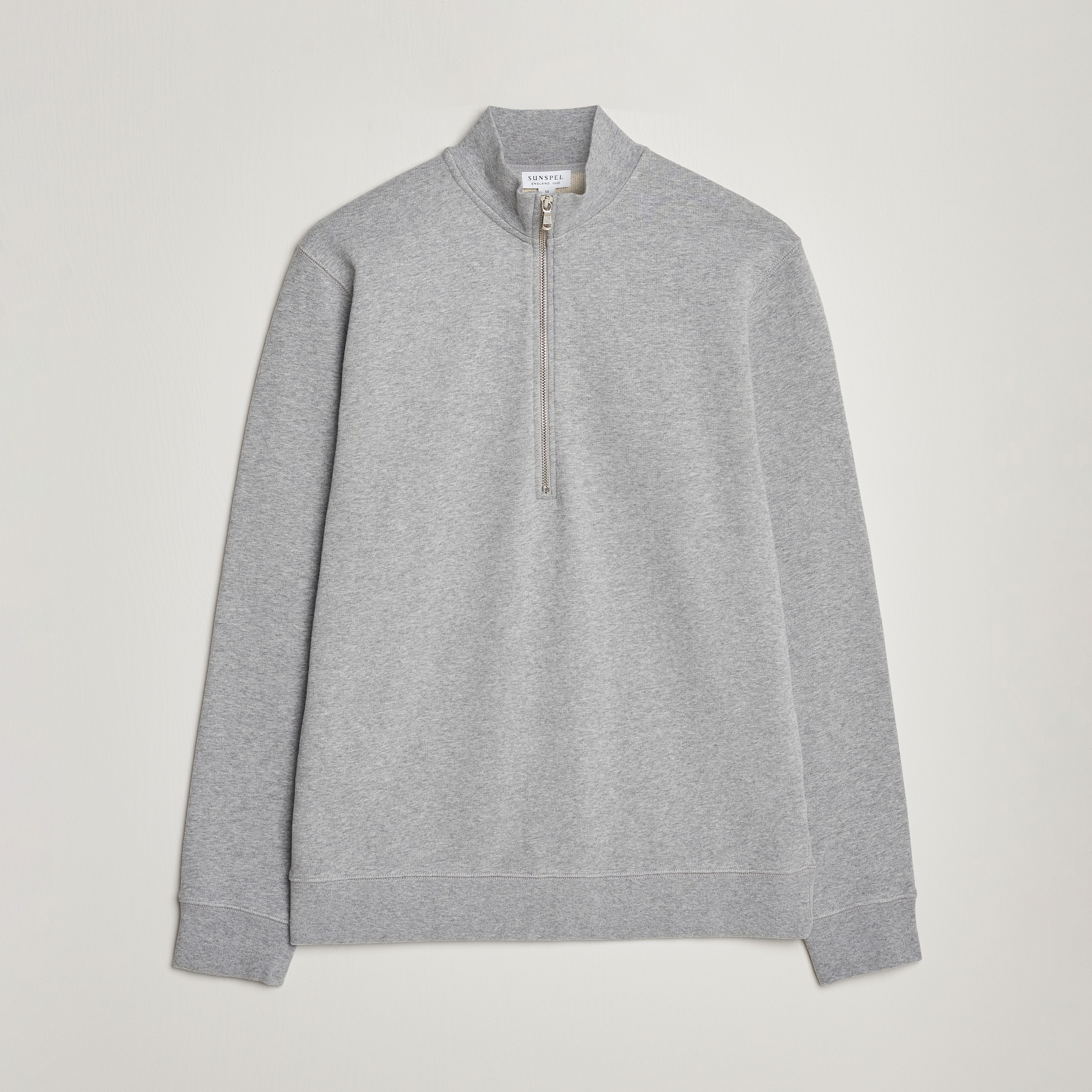 Sunspel Loopback Half Zip Grey Melange bei Care of Carl