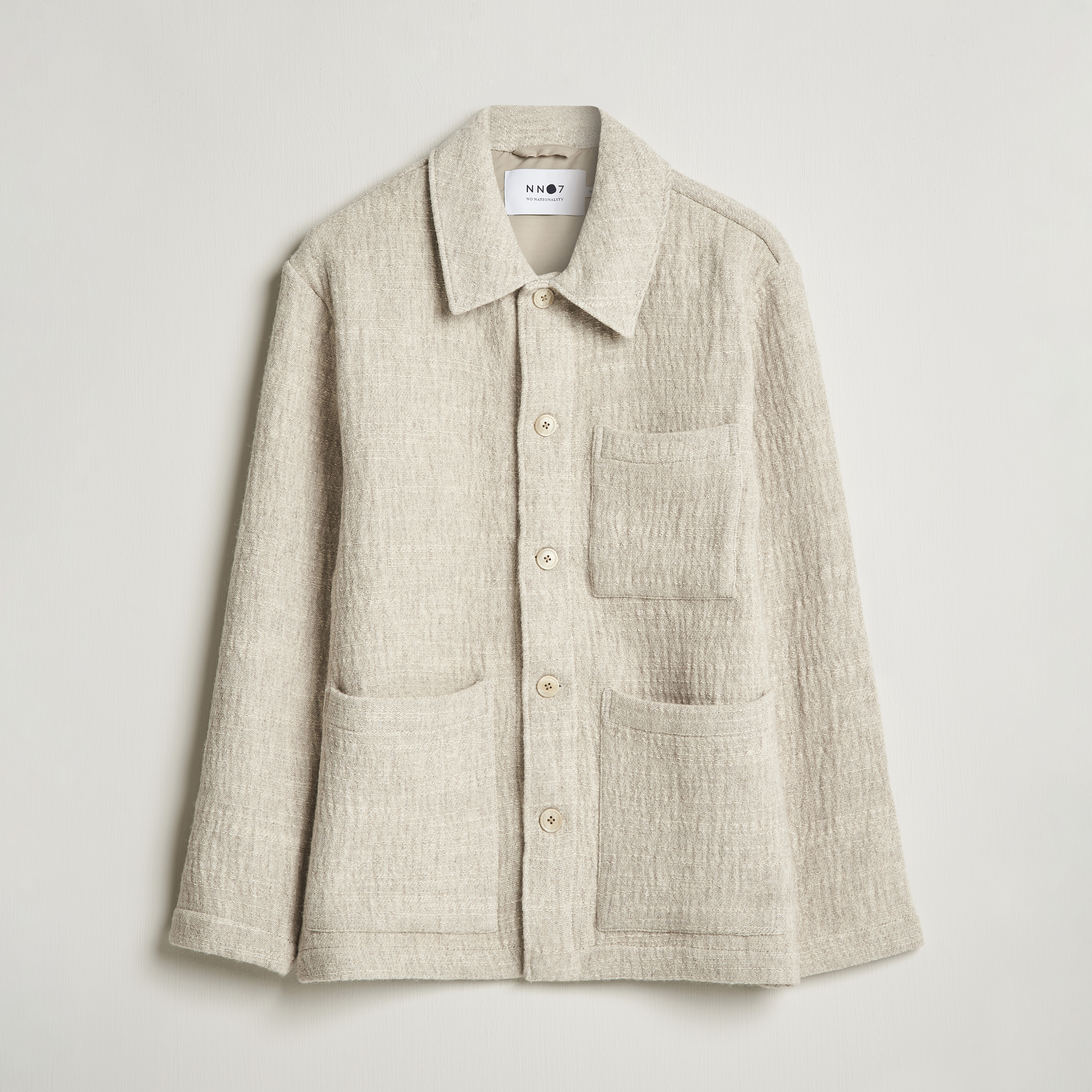 NN07 Ibrahim Structured Overshirt Off White bei Care of Carl