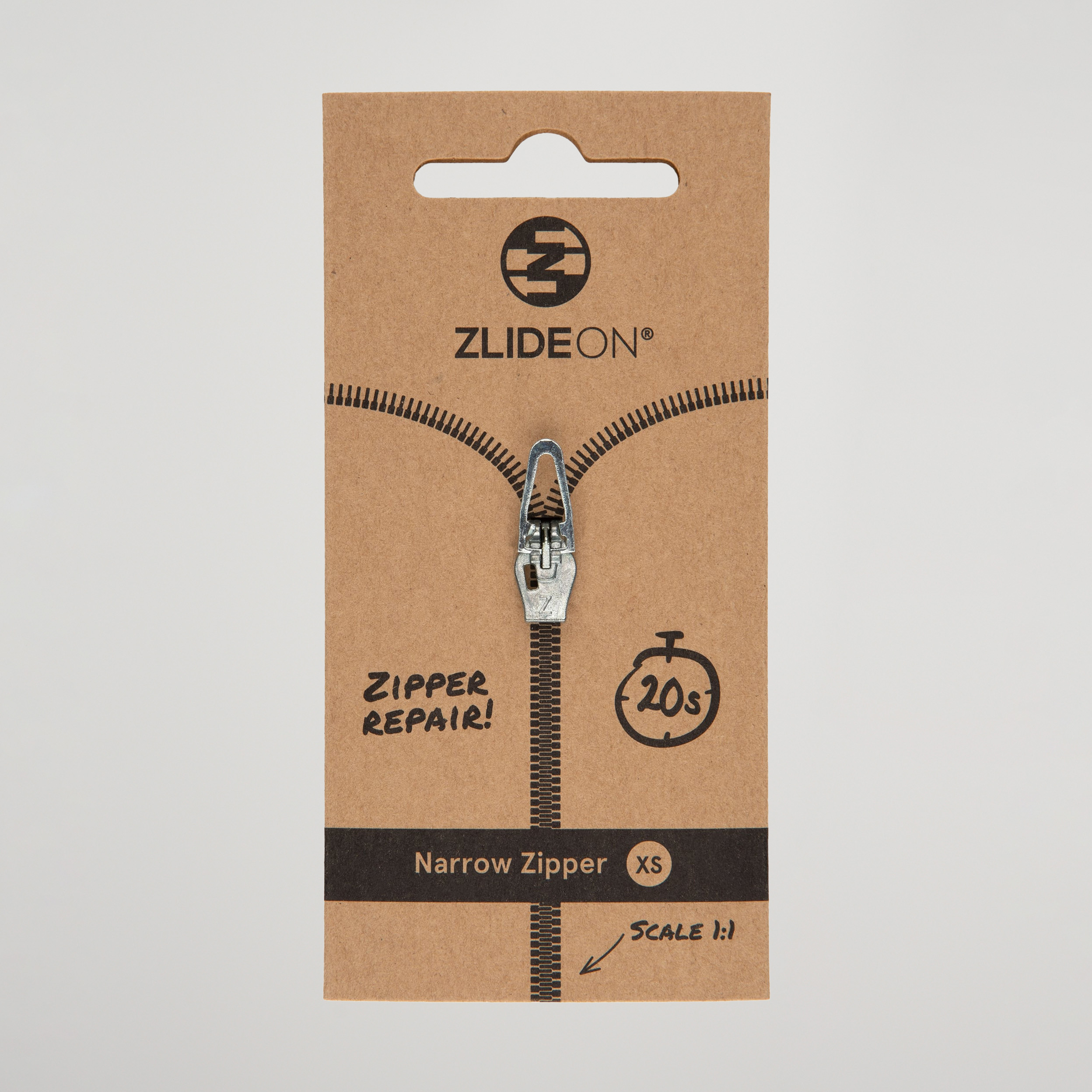 ZlideOn Narrow Zipper Silver XS bei Care of Carl