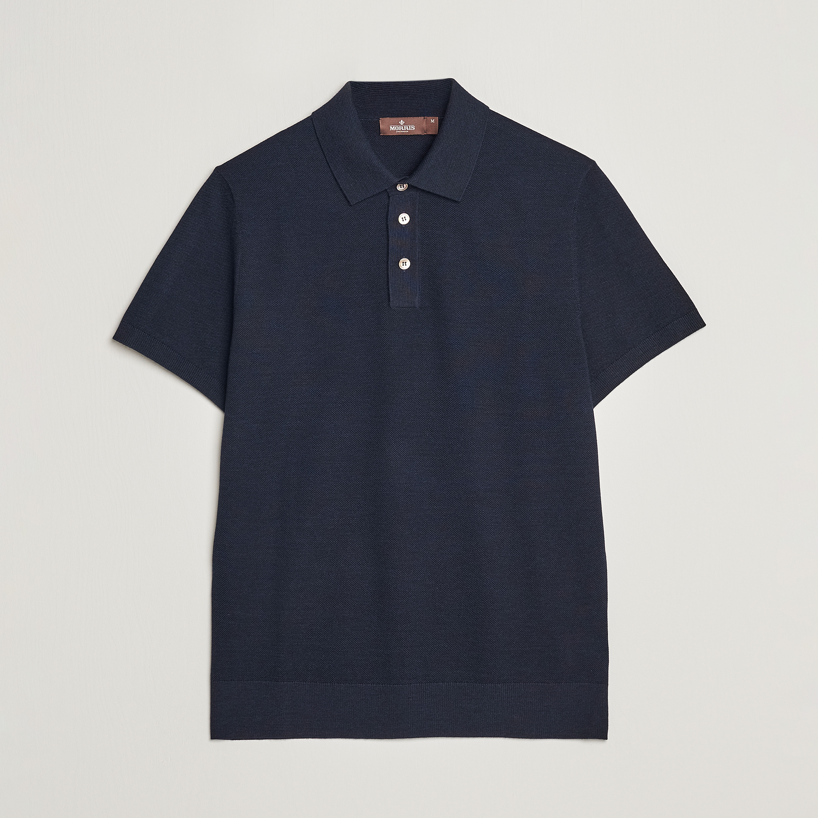 Morris Heritage Alberto Knitted Short Sleeve Polo Shirt Navy bei CareOfCarl