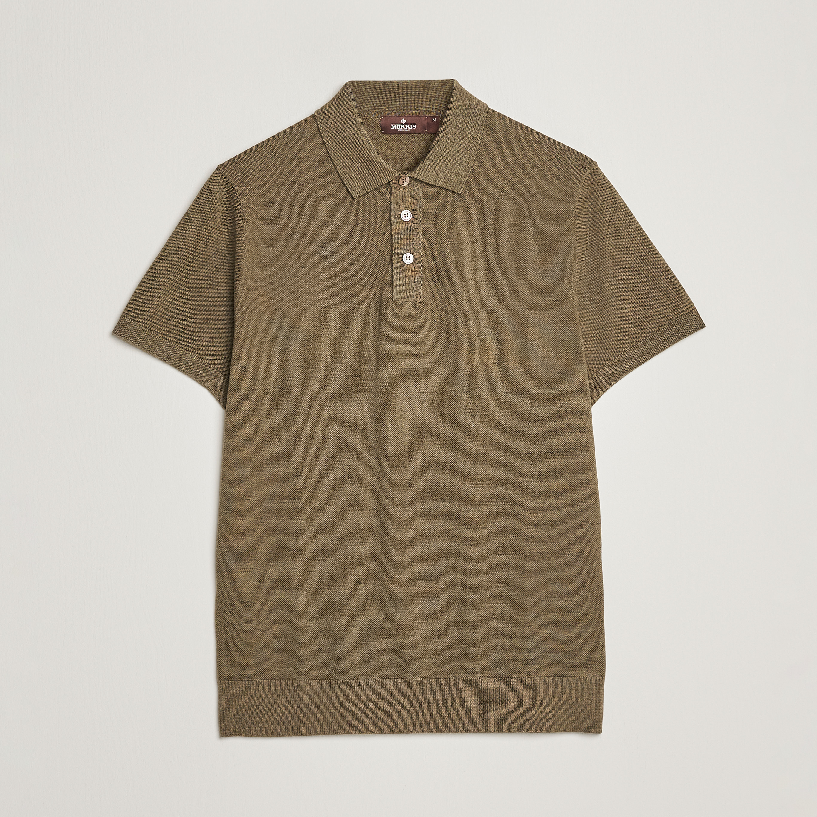Morris Heritage Alberto Knitted Short Sleeve Polo Shirt Olive bei CareOfCar