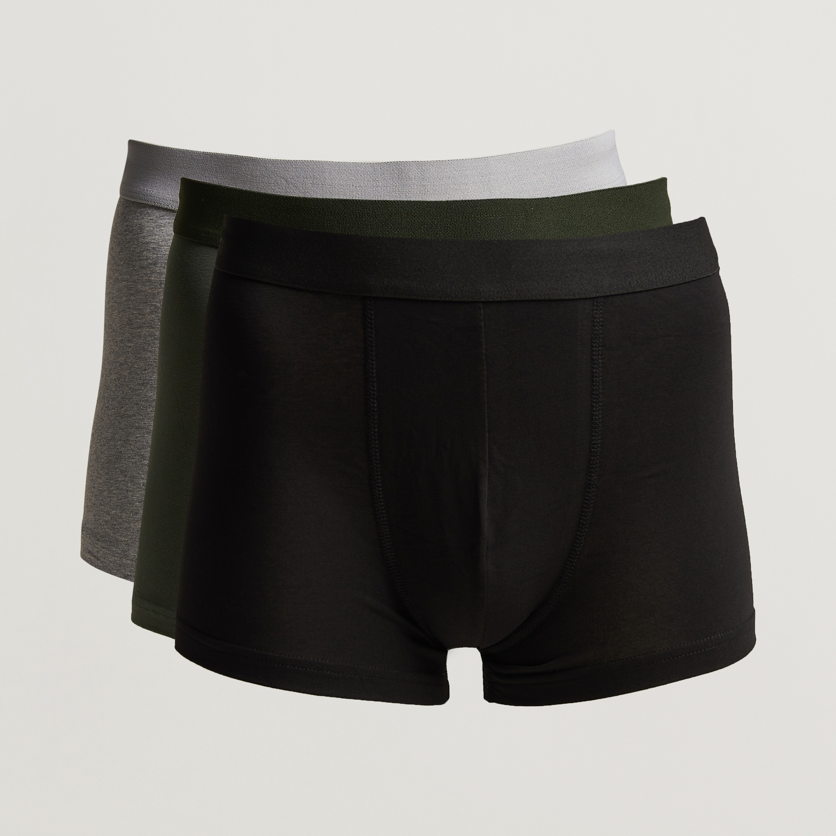 Bread & Boxers 3-Pack Boxer Brief Black/Grey/Forest Green bei Care of Carl