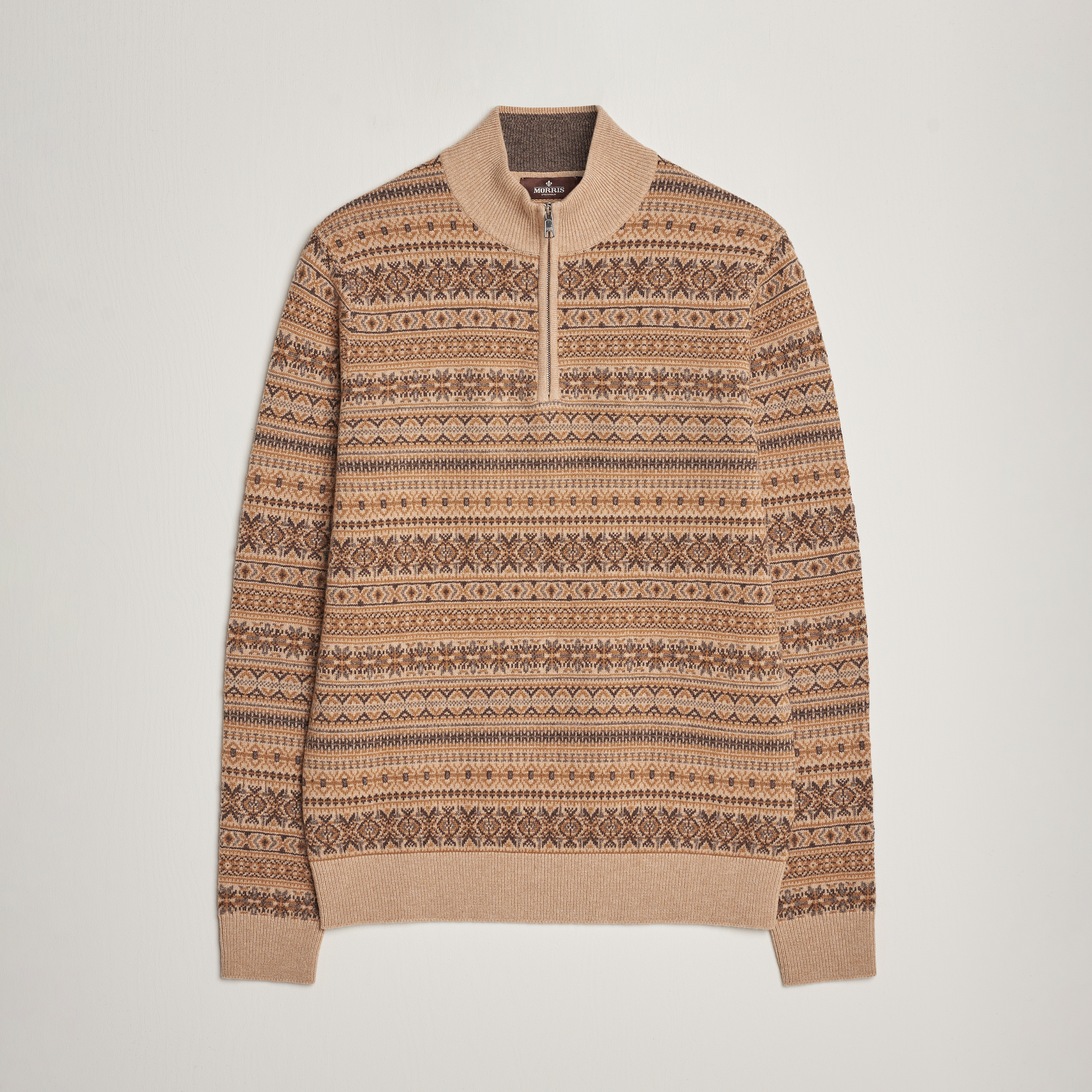 Morris Heritage Freddie Wool/Cashmere Half Zip Camel bei Care of Carl