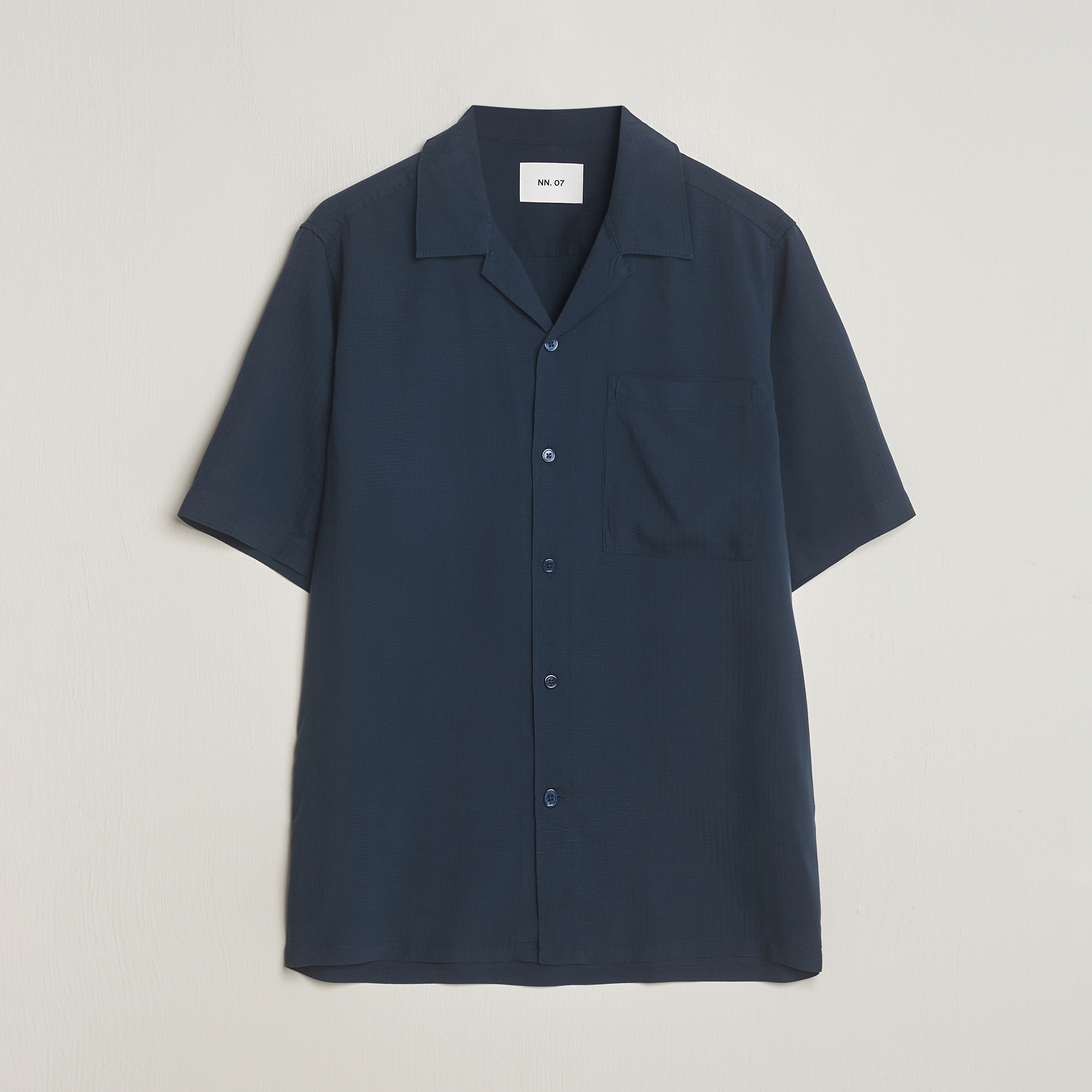 NN07 Julio Ripstop Short Sleeve Shirt Navy Blue bei Care of Carl