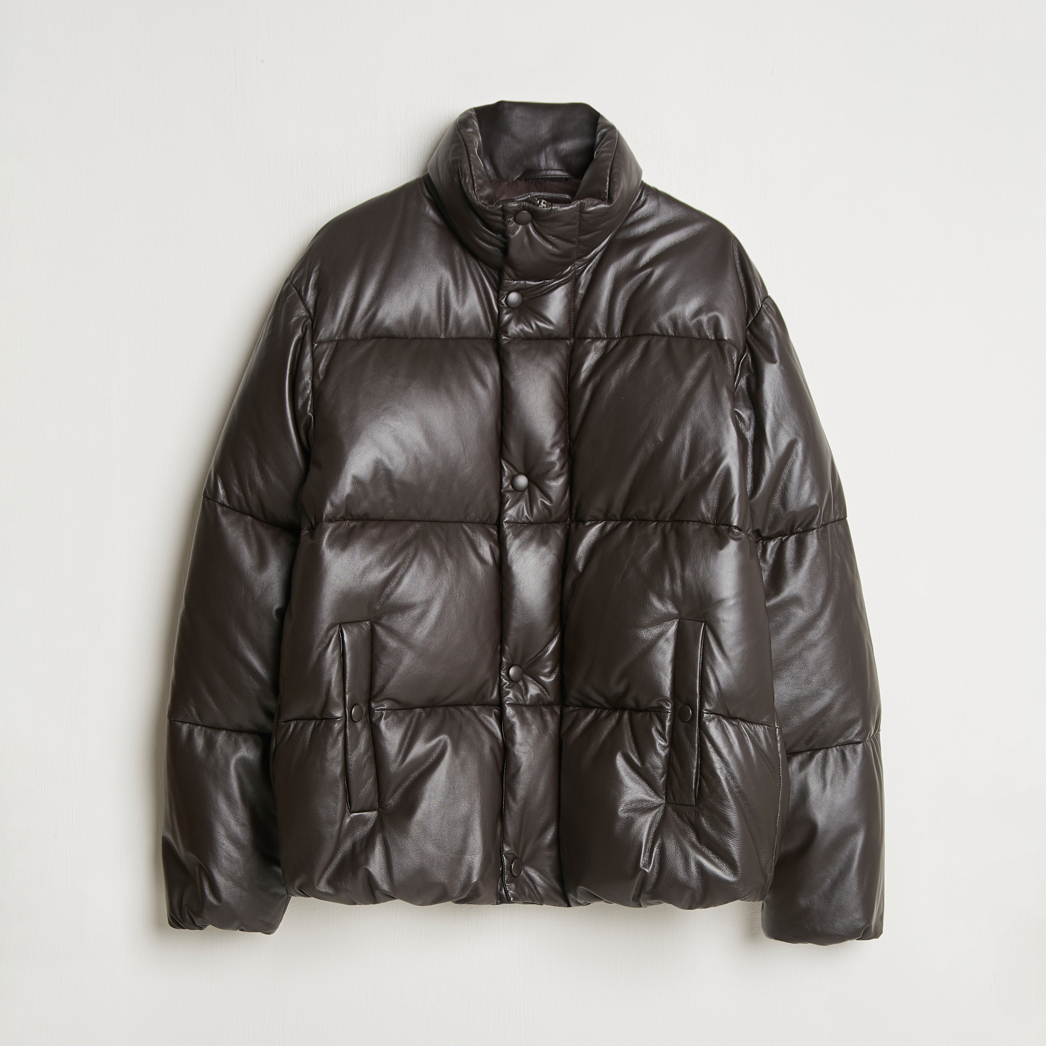 GANT 240 Mulberry Street Leather Down Puffer Jacket Deep Brown bei Care of