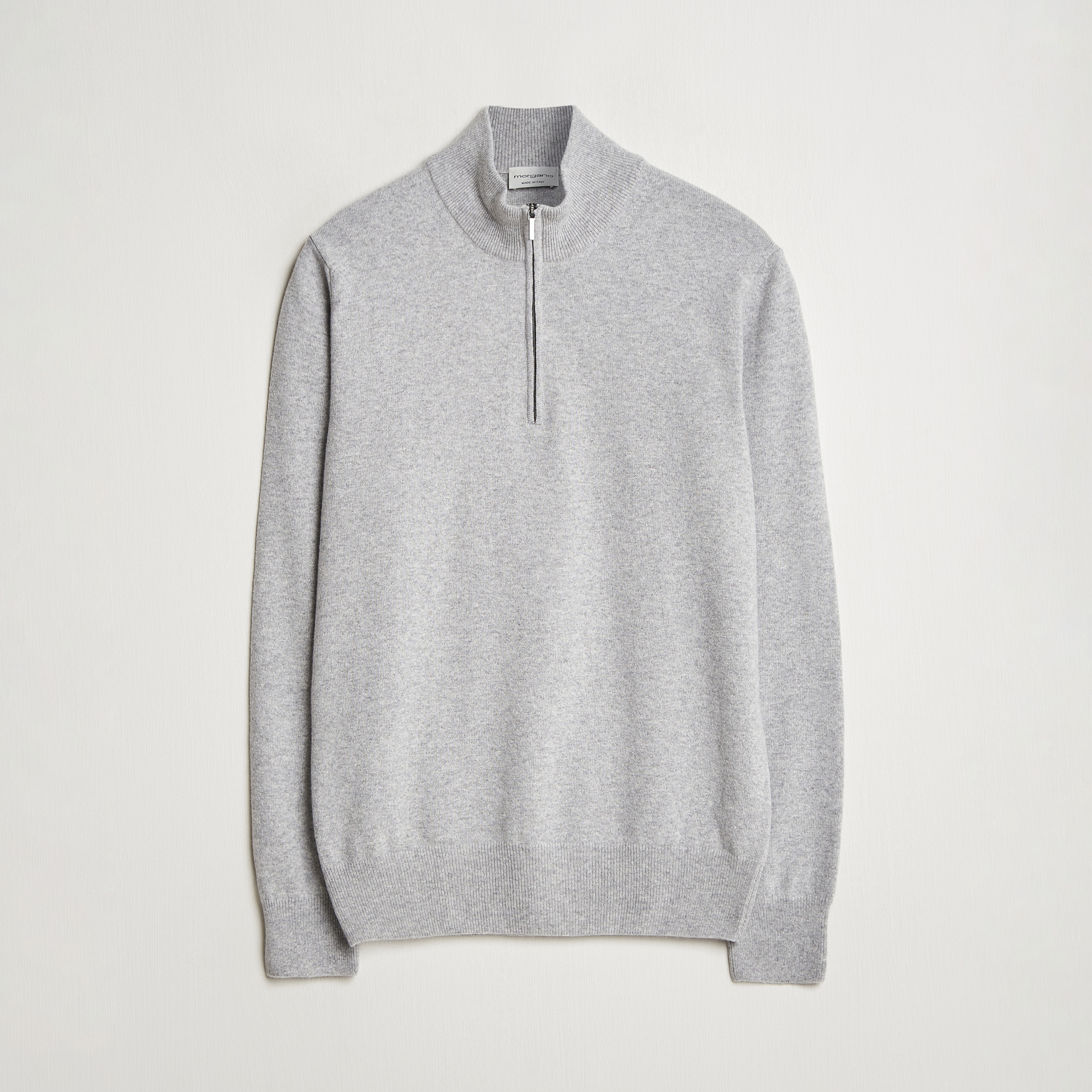 Morgano Wool/Cashmere Half-Zip Mid Grey bei Care of Carl
