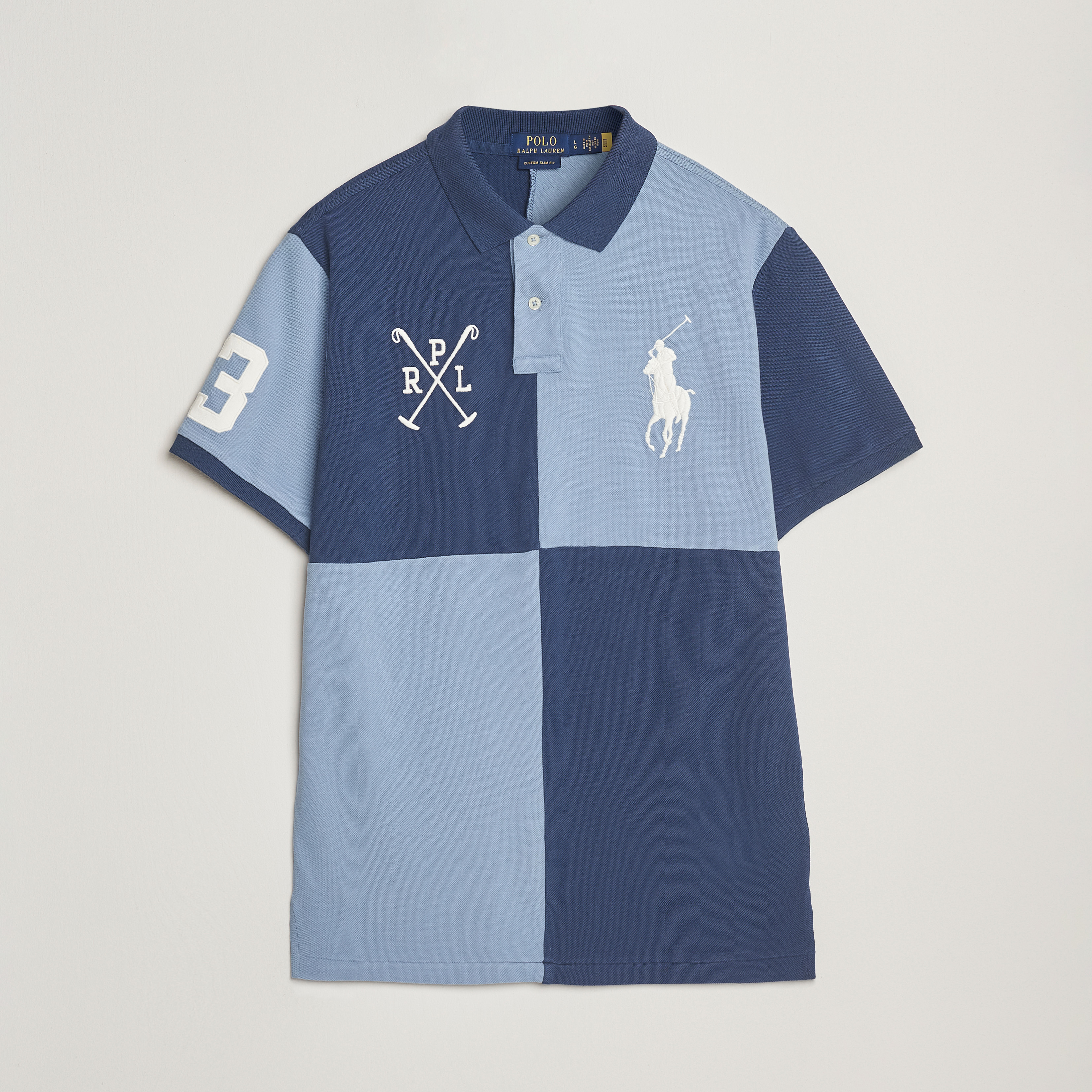 Polo Ralph Lauren Custom Slim Check Polo Rustic Navy/Channel Blue bei Care