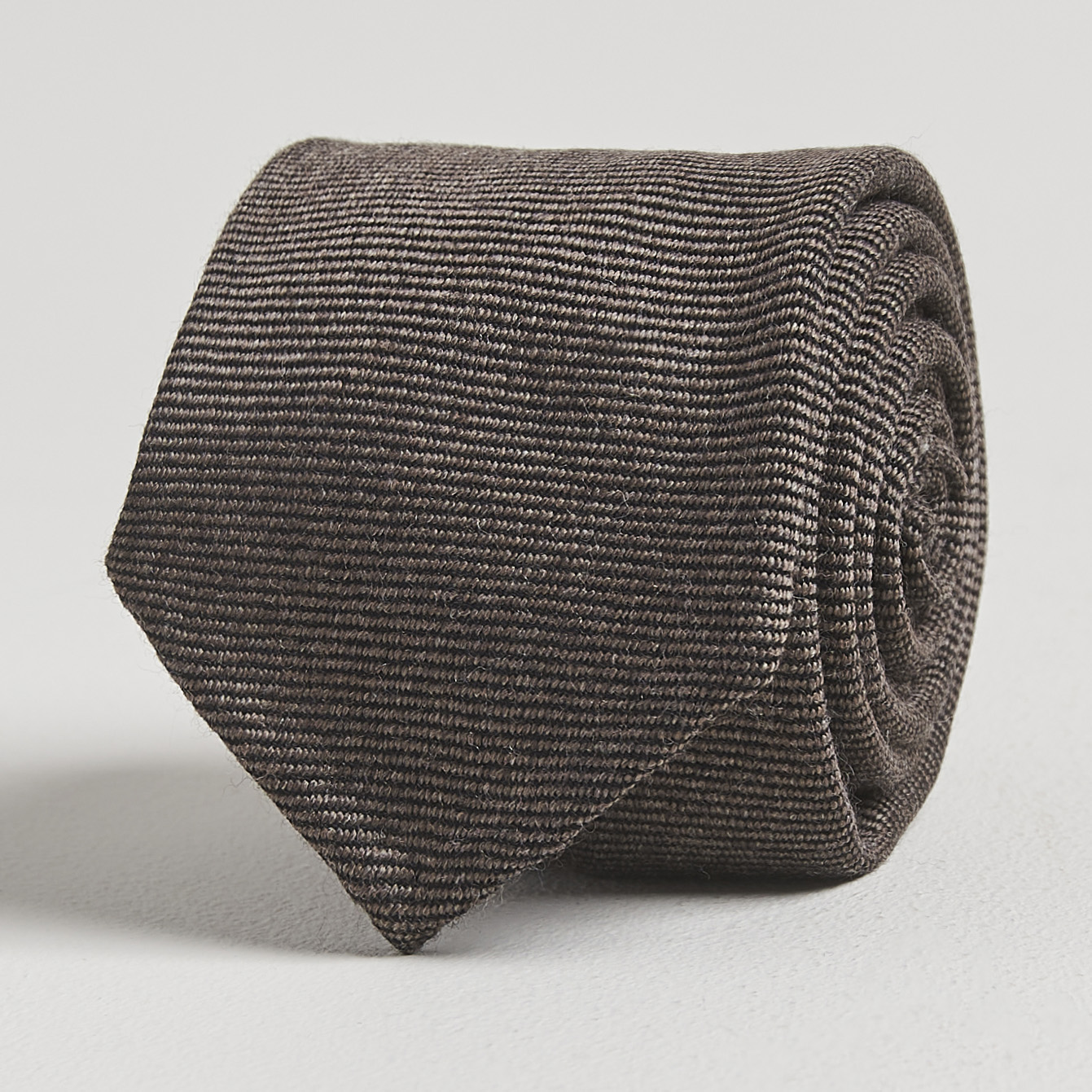 Finamore Napoli Wool Twill Tie Brown bei Care of Carl